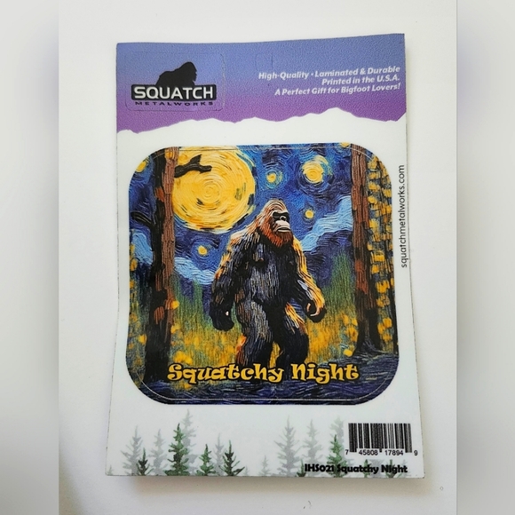 squatch | Art | Squatchy Night Bigfoot Sticker Van Gogh Starry Night ...